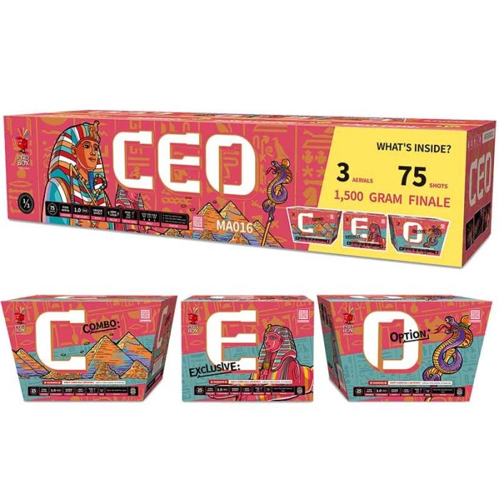 CEO - 1500 Gram Finale Set | 75 Shots | 500 Gram Cake by PYRO BOX