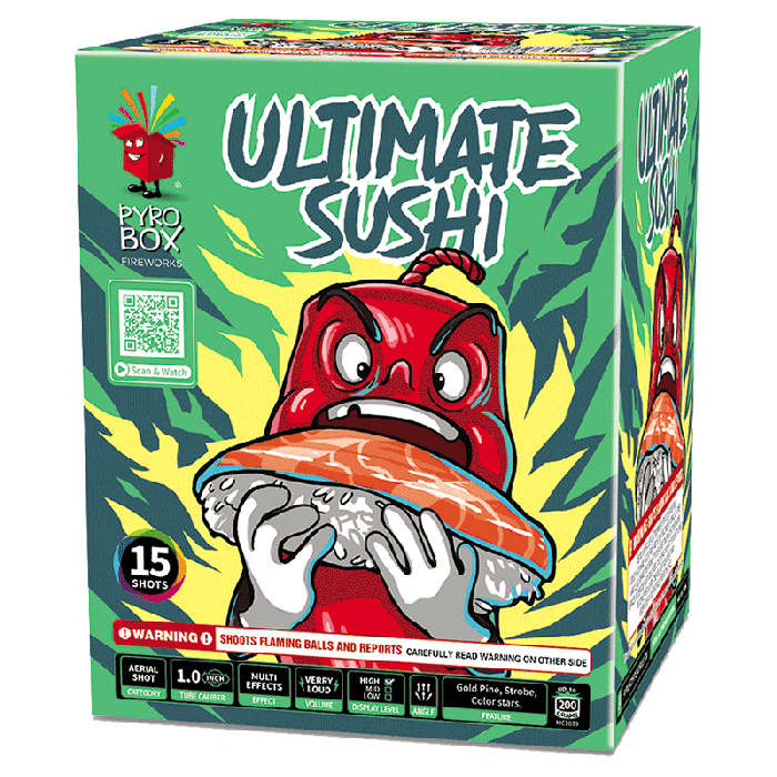 ULTIMATE SUSHI | 200 Gram Multi Shot Aerial by Pyro Box Firworks